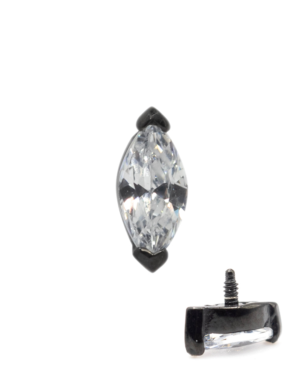 Black PVD Set Cubic Zironia Internally Threaded Attachment – Off Ya Tree