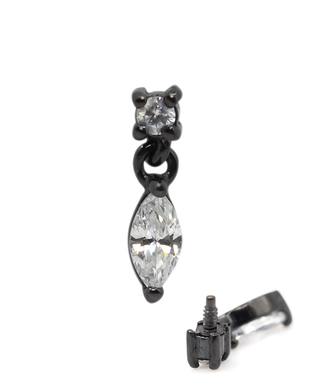 Black Dangle Diamonte Internally Threaded Attachment – Off Ya Tree